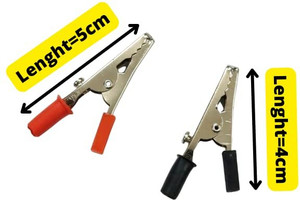 ERHIndia 1 Pair 52mm Metal Alligator Clips Red Black Pair Insulated ...