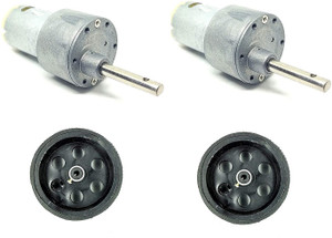 INVENTO 2pcs 12v 10 Kg-cm 300 RPM Side Shaft High Torque DC Motor with ...