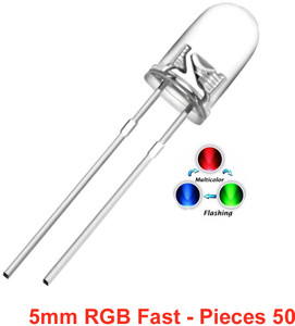 ELPH 5mm RGB Transparent LED, Multicolor Changing LED, 3V DC, 2 Pin ...