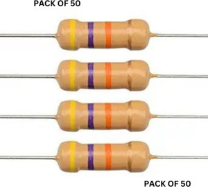 MAG BEE 47K Ohm Carbon Film Resistor 1/4 W Resistance 0.25 Watt - Pack ...