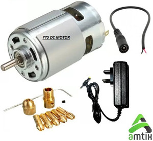 AMTIX 775 DC MOTOR WITH 1 AMP ADOPTER , CHUCK SET AND FM (Combo)amt775a ...