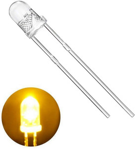 Wizzo (100 Pieces) Transparent (YELLOW) Super Bright LED 5mm, DC 3V 2 ...