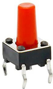 Electronic Spices 6 X 6 X 10mm Red Color Tactile Momentary Push Buttons ...