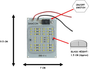 Samcon C-1 12 VOLT 45 SMD 12 WATT LED REFLECTIVE GLASS PCB WITH ON/OFF ...