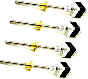 INVENTO 4pcs Nema17 4.2Kg-cm Stepper Motor+coupling+100mmT10 TR10 2mm ...