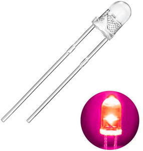 Wetrix (100 Piece) PINK in Transparent Spot LED 5mm 3V DC Super Bright ...
