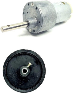 INVENTO 1pcs 12v 10 Kg-cm 60 RPM Side ShaftGeared DC Motor with 65mm x ...