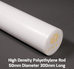 EXUBE High Density Polyethylene Rod 50mm Diameter 300mm Long Electronic ...