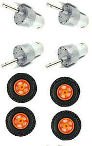 INVENTO 4pcs 12v 10Kg-cm 60 RPM Side Shaft Geared DC Motor Heavy with ...