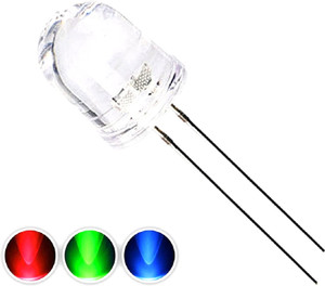 Steko (30 Pieces) Transparent RGB LED 10mm,3V DC 2 Pin Light Emitting ...