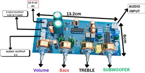 RS SATRON 2.1 Base Treble Board with 5 Valt output and in Built ...