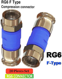 BALRAMA TV-out Cable 20pcs Rg6 Compression F Type Straight STB Dish ...