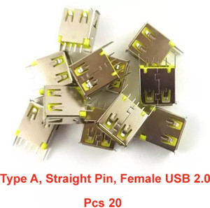 ELPH Pack of 20 USB 2.0 Connectors – A Type_Female_Straight Pin (Pcs 5 ...