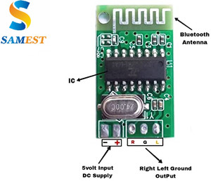 samest 3V to 5V DC Bluetooth 3.0 Audio Receiver Module Board SF004 ...