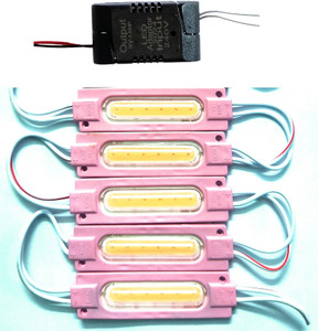 Wetrix (5-Pieces) Pink DC 12V 2 Watt Capsule Shape LED Module + DC 12 ...