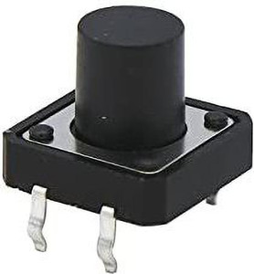 Electronic Spices 12x12x10mm Black Color Tactile Momentary Push Button ...
