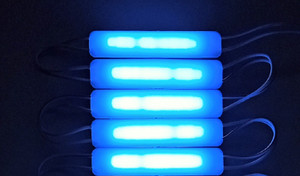 Steko 5 Pieces {BLUE} DC 12 Volt 2.4 Watt TUBE Shape LED Module Light ...