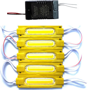 Wetrix (5-Pieces) Yellow DC 12V 2 Watt Capsule Shape LED Module + DC 12 ...