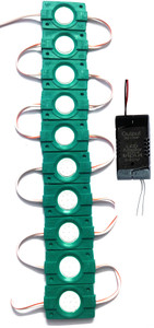 Wetrix (10-Pieces) Green DC 12V 2.4 Watt Coin LED Module Light with DC ...