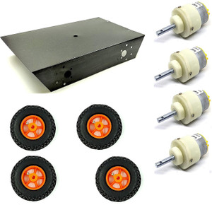 INVENTO 4 Wheel Car Kit Metal Chassis 260x130x45mm + 60 RPM DC Motor ...