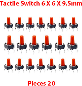 ELPH 20 Pcs momentry Tactile Switch Micro Push to ON button (6x6x9.5mm ...