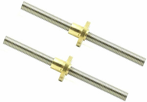 INVENTO 2Pcs 150mm SS304 Threaded Rod M6 6mm OD+M6 nut 1mm Pitch 6mm T ...