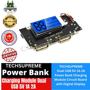 TechSupreme Dual USB 5V 1A 2A Power Bank Charging Module with Digital ...