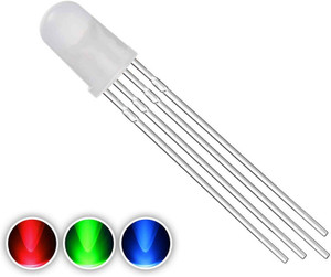 Wenray (Pack of 20 Pcs) Diffused RGB LED 5mm, DC 4 Pin Lamp Bulb ...