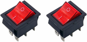 Prowans Pack of 2 On-Off 16A/250V Rocker Switch DPDT Red Indicator ...