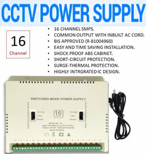 BALRAMA 16 Channel CCTV SMPS 12 Volt 20 Amp Power Supply Security Dome ...