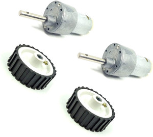INVENTO 2pcs 12v 10 Kg-cm 100 RPM Side Shaft Geared DC Motor with 55mm ...