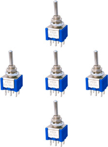 TCS ON-OFF-ON 3 Position 3A 250V 6 Pin Toggle Switch (Pack of 5Pcs ...