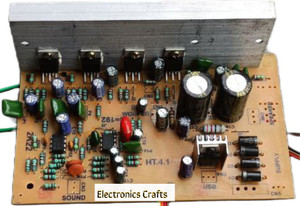 Electronics Crafts 4.1 Audio Amplifier Board 100watt with Bass Boost ...