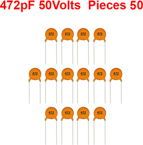 ELPH 50 Pcs 472 pF 50Volts Ceramic Disc Capacitor .0047 uF Electronic ...