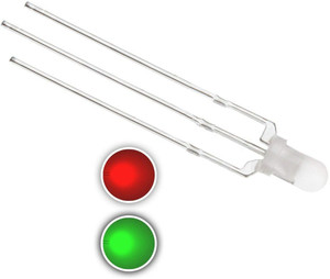 INVENTO 25pcs 3mm 3pin 3V RG Red Green Bi-Colors Cathode RG LED Diodes ...