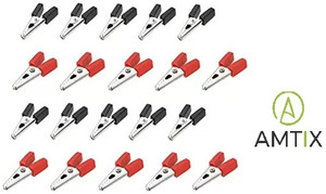 AMTIX ELECTRICAL CROCODILE CLIPS PACK OF 10 Power Supply Electronic ...