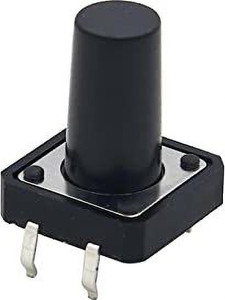 Electronic Spices 12 X 12 X 15mm Black Color Tactile Momentary Push ...