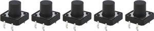 R&D 12x12x10mm Black Color Tactile Momentary Types Push Button Switch ...