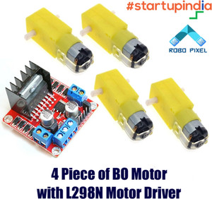 Robo Pixel High Quality L298N Motor Driver with 4 Pieces of BO Motor ...