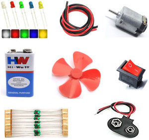 TZZOT Science Project Dc Motor /9V Battery /On off switch / Led for ...