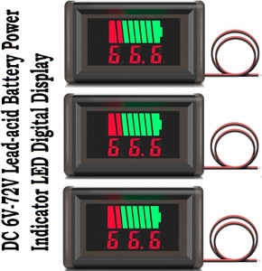 SG Flash PACK OF 3 LED Digital Voltmeter Tester (12V-72V) Battery ...