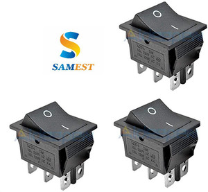 samest 3Pcs Rocker Wide Power CPU Switch DPDT 6Pin 2 Position ON/Off AC ...