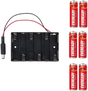 Technical hut 6 x 1.5V AA Battery Holder with DC 2.1 Power Jack and AA ...
