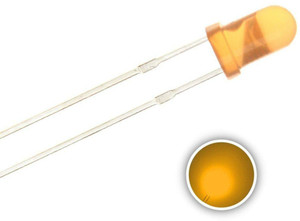 INVENTO 25Pcs 3mm Round Diffused Orange Color LED Light Emitting Diode ...