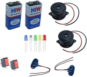 Prowans DIY 6-12V Piezo Buzzers, 9V Battery, Battery Connector ...