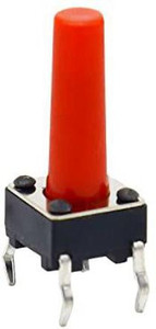 Electronic Spices 6 X 6 X 20mm Red Color Tactile Momentary Push Button ...