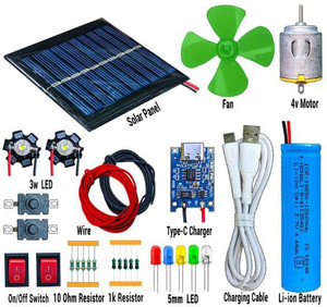 SYMFONIA Mini Solar Panel, 4v DC Motor Kit, Light & Other Science ...