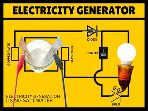 Iyzer Salt Water Electricity Generator Working Model, Science Project ...