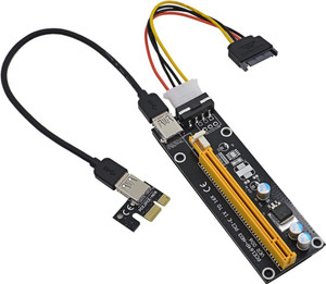 Buyyart New USB 3.0 PCIe1x to 16x Extender Riser Card Adapter Molex ...