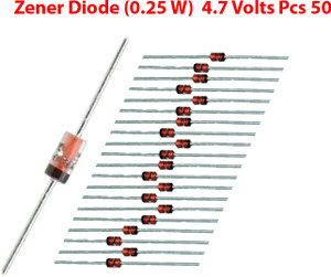 ELPH Zener Diode 4.7 Volts 1/4 Watt pieces 50 Electronic Components ...